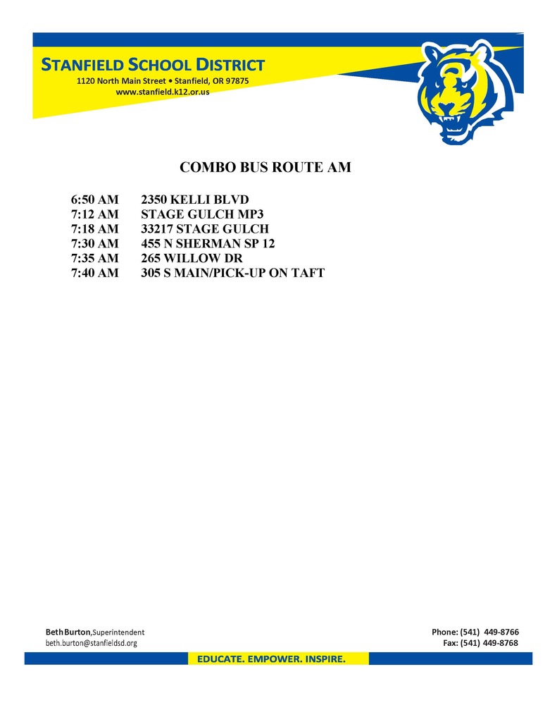 Live Feed | Stanfield School District